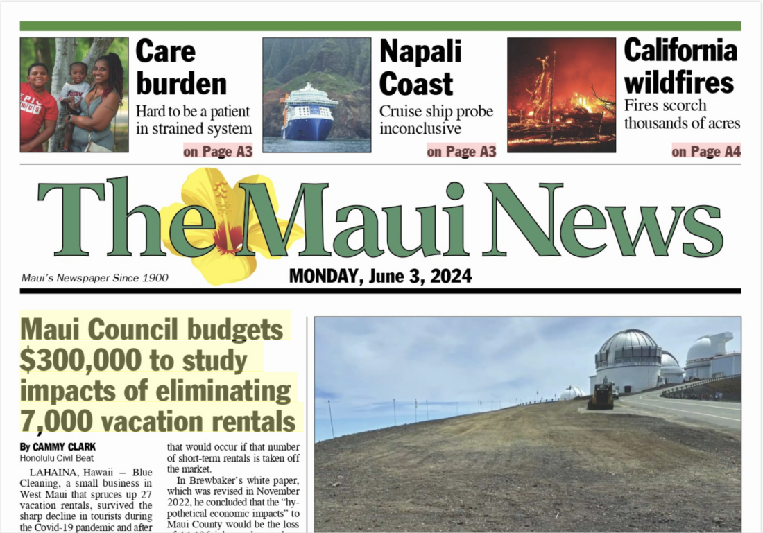 The Maui News now publishing daily online with weekly print edition | News, Sports, Jobs - Maui News